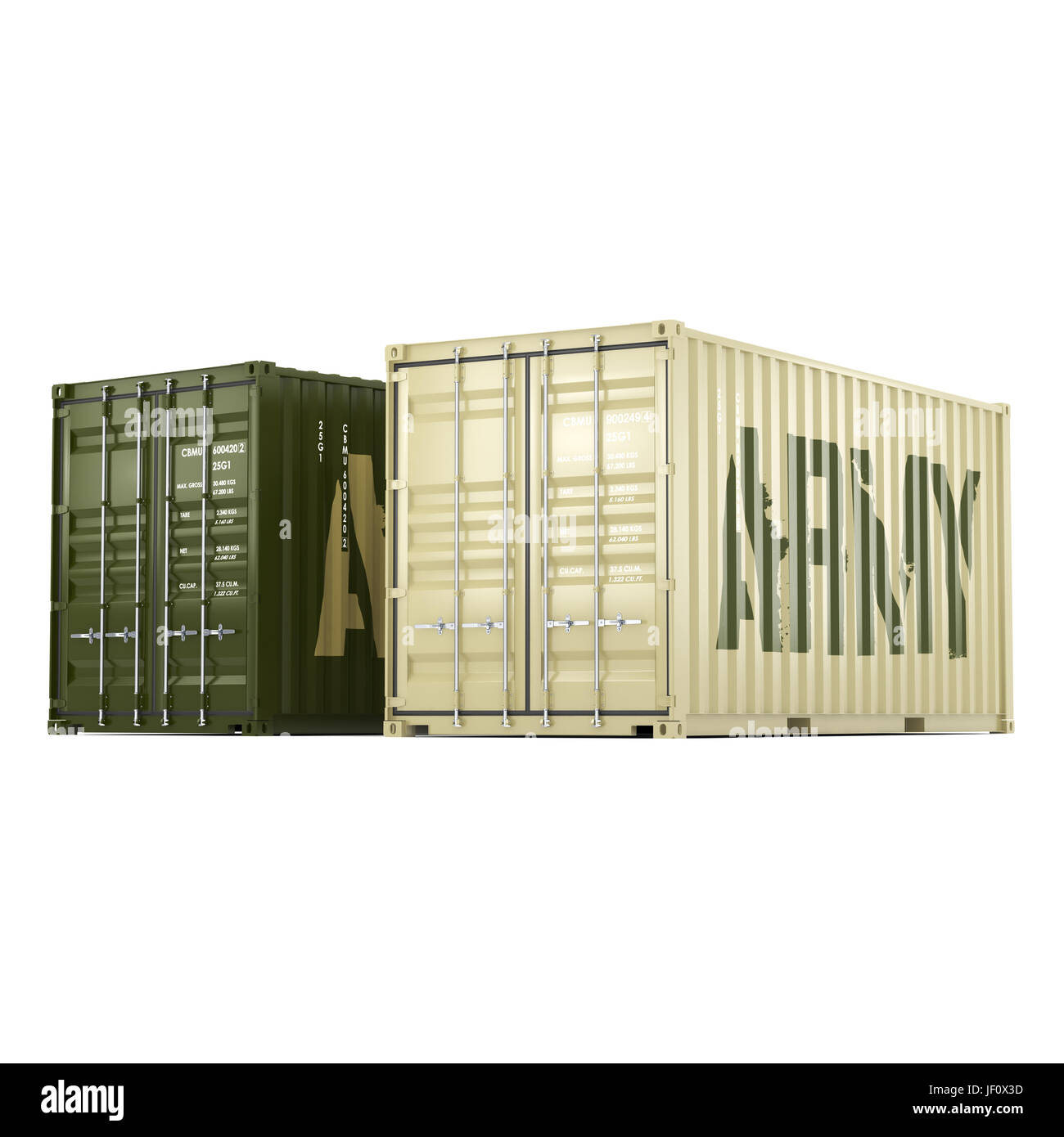 3D rendering army containers Stock Photo - Alamy