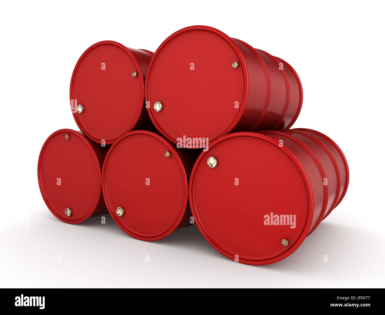 3D rendering red barrels Stock Photo - Alamy