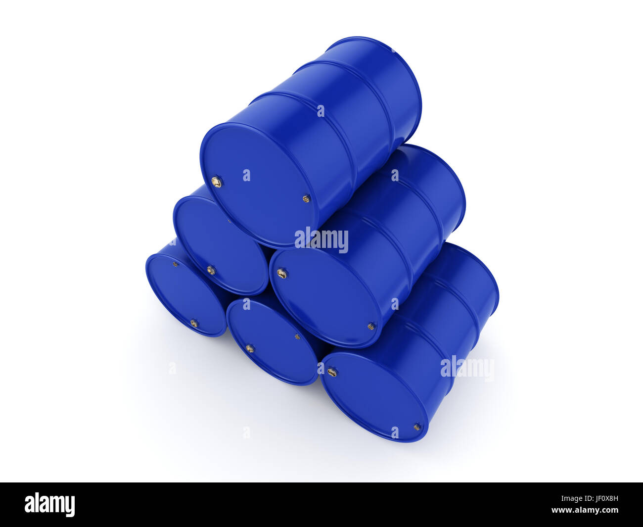 3D rendering blue barrels Stock Photo - Alamy