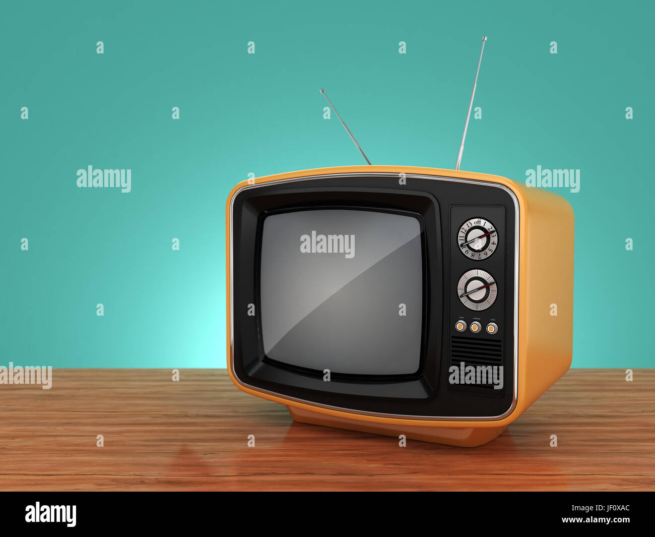 3D rendering old tv Stock Photo - Alamy