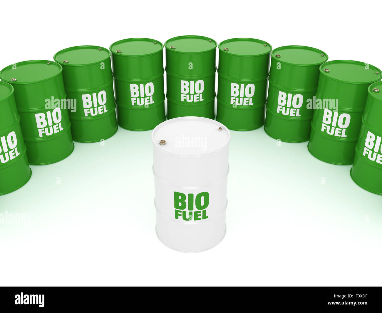 3D rendering barrels of biofuels Stock Photo - Alamy