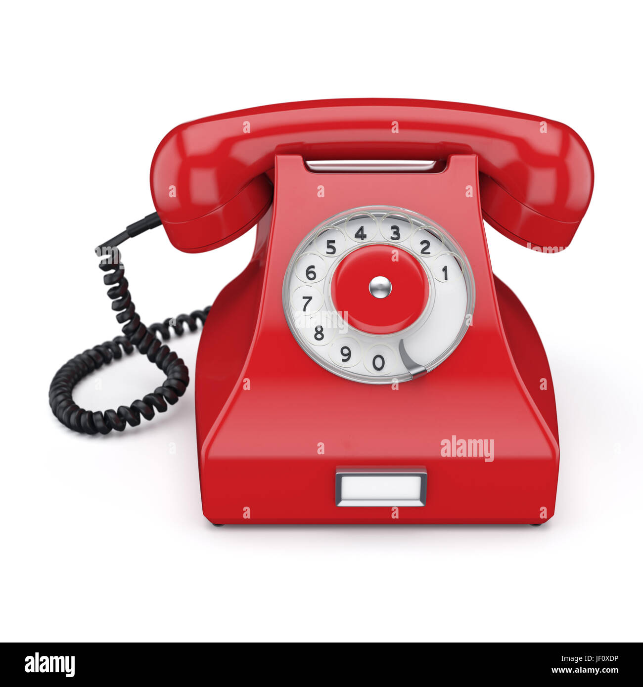 3D rendering old red phone Stock Photo - Alamy