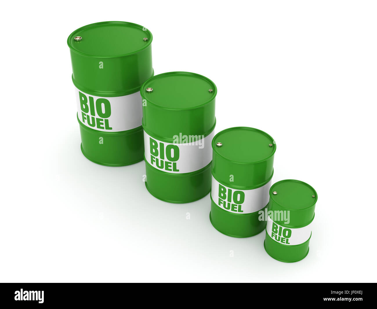3D rendering barrels of biofuels Stock Photo - Alamy