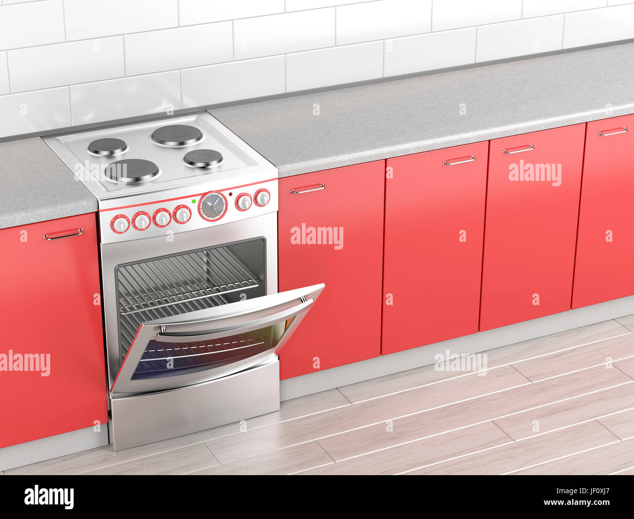 Electric cooker in the kitchen Stock Photo - Alamy