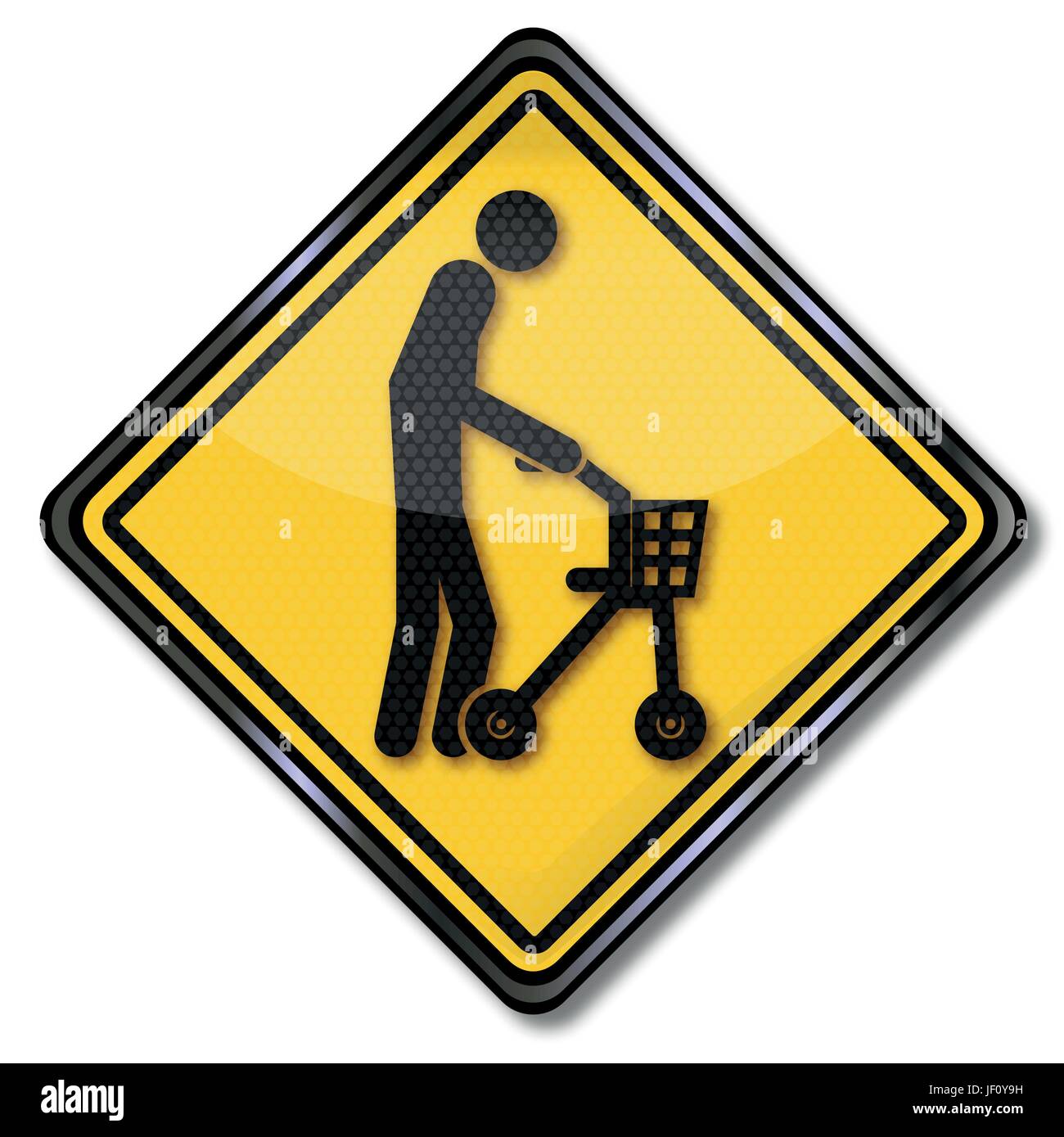 sign with old man with walker Stock Vector Image & Art - Alamy