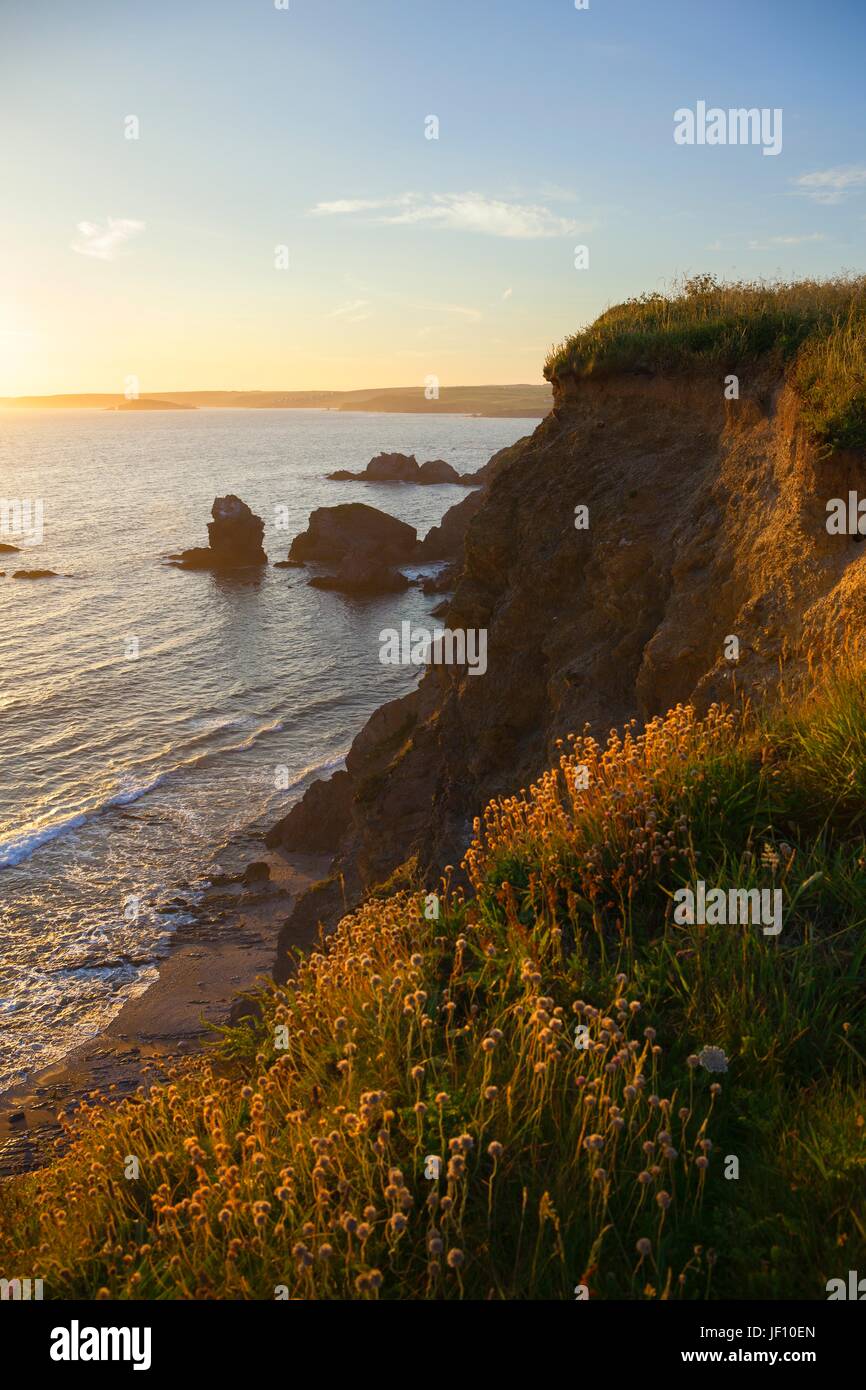 Evening sunset at Hope Cove, Devon, England Stock Photo - Alamy