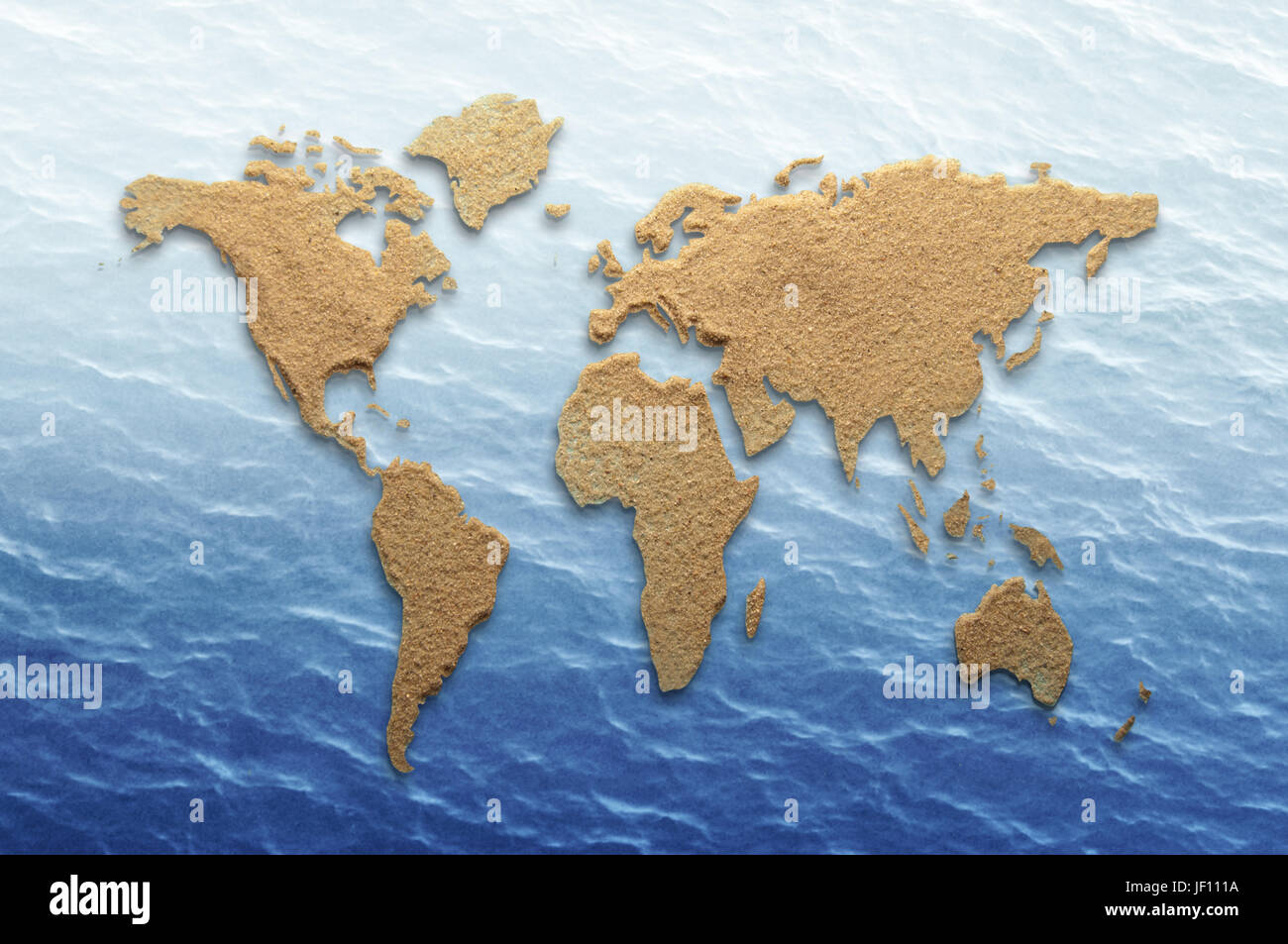 World atlas made from sand on sea background Stock Photo - Alamy