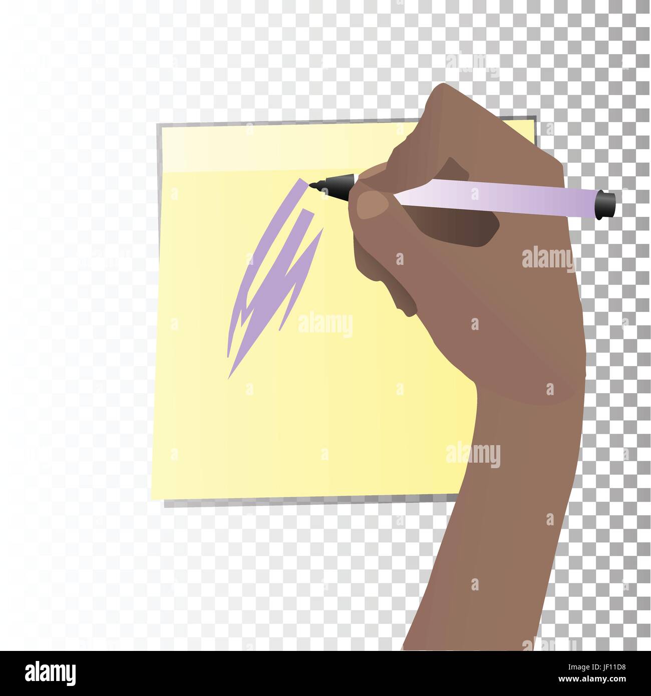 Person holding sticky note Stock Vector Images - Alamy