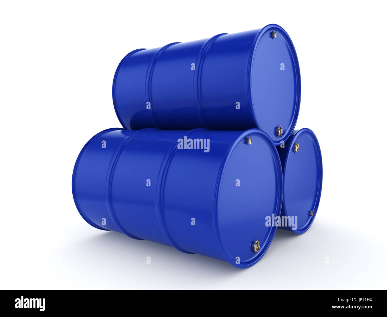 3D rendering blue barrels Stock Photo - Alamy