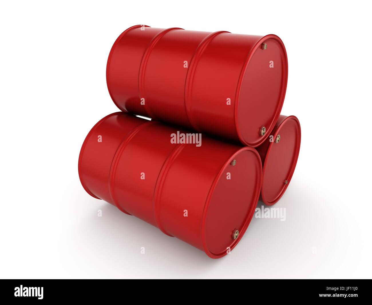3D rendering red barrels Stock Photo - Alamy