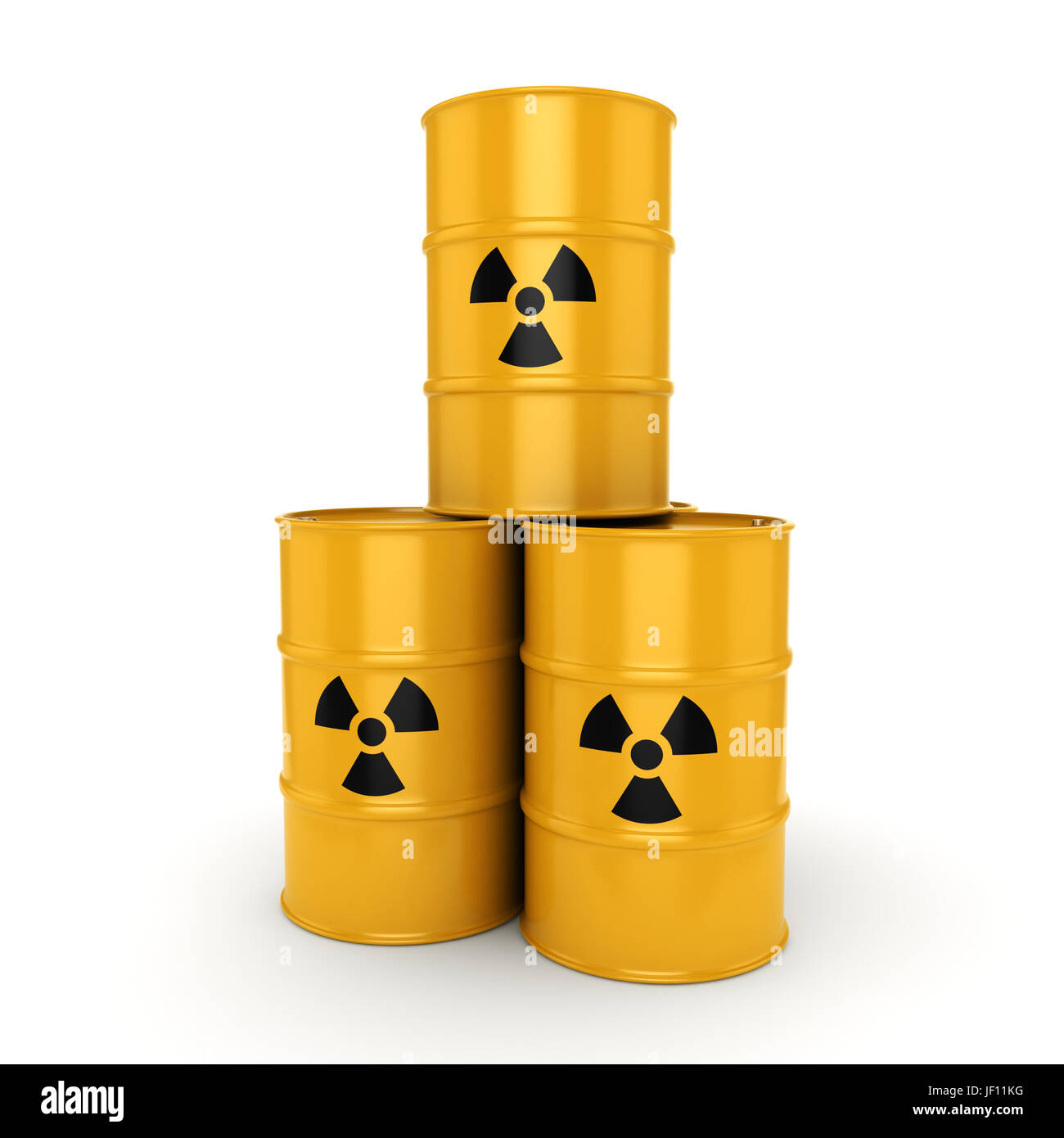 3D rendering radioactive barrels Stock Photo - Alamy