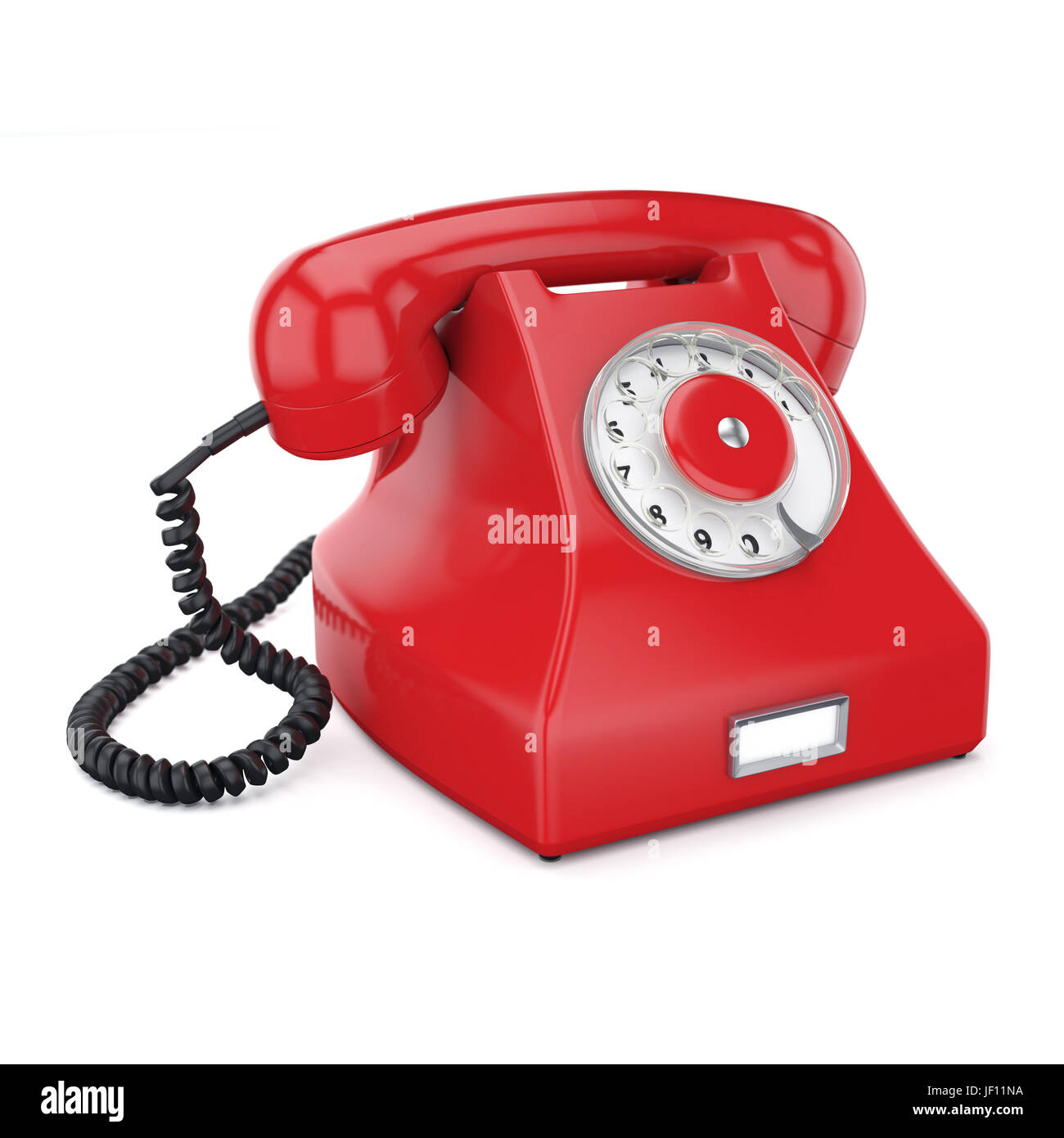3D rendering old red phone Stock Photo - Alamy