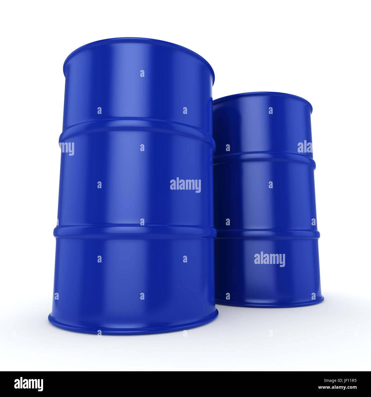 3D rendering blue barrels Stock Photo - Alamy