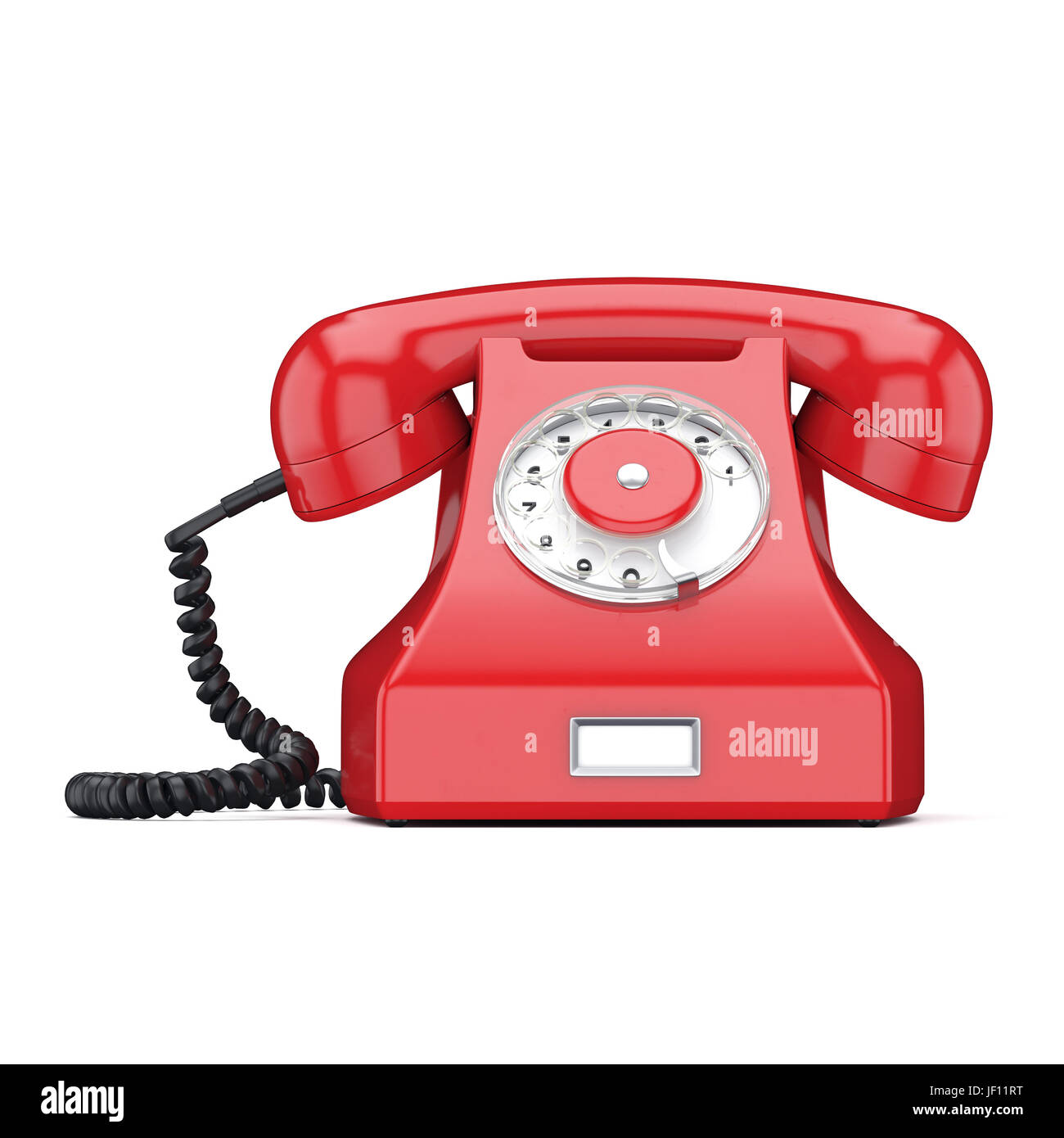 3D rendering old red phone Stock Photo - Alamy