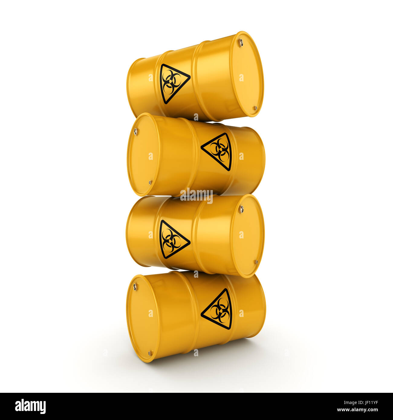 3D rendering biohazard barrels Stock Photo - Alamy