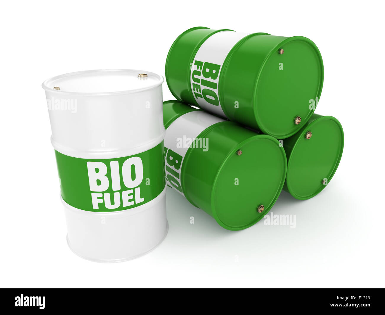 3D rendering barrels of biofuels Stock Photo - Alamy
