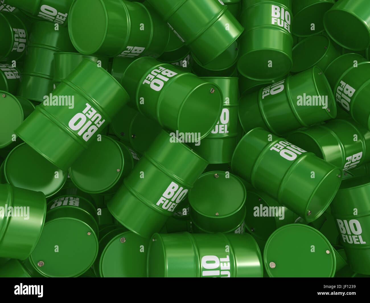 3D rendering barrels of biofuels Stock Photo - Alamy