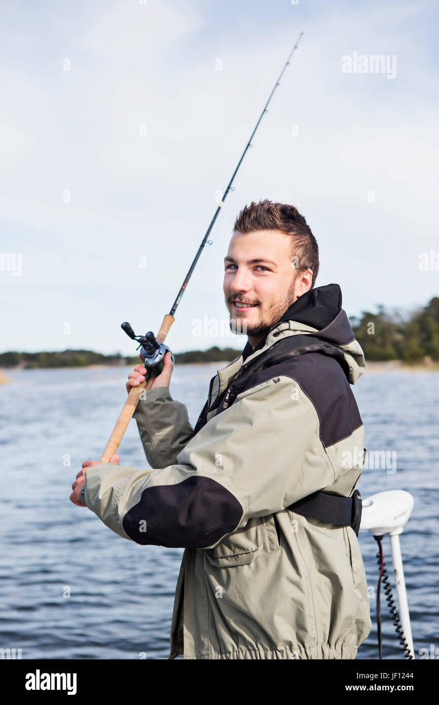 Man short hair beard fishing hi-res stock photography and images - Alamy