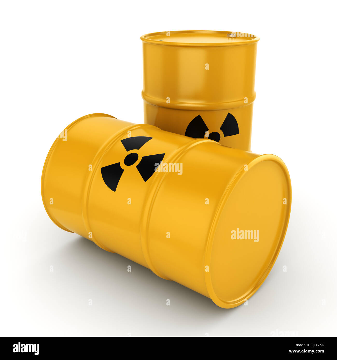 3D rendering radioactive barrels Stock Photo - Alamy