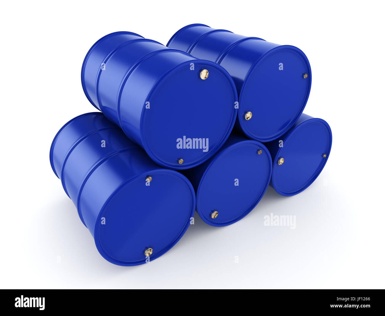 3D rendering blue barrels Stock Photo - Alamy
