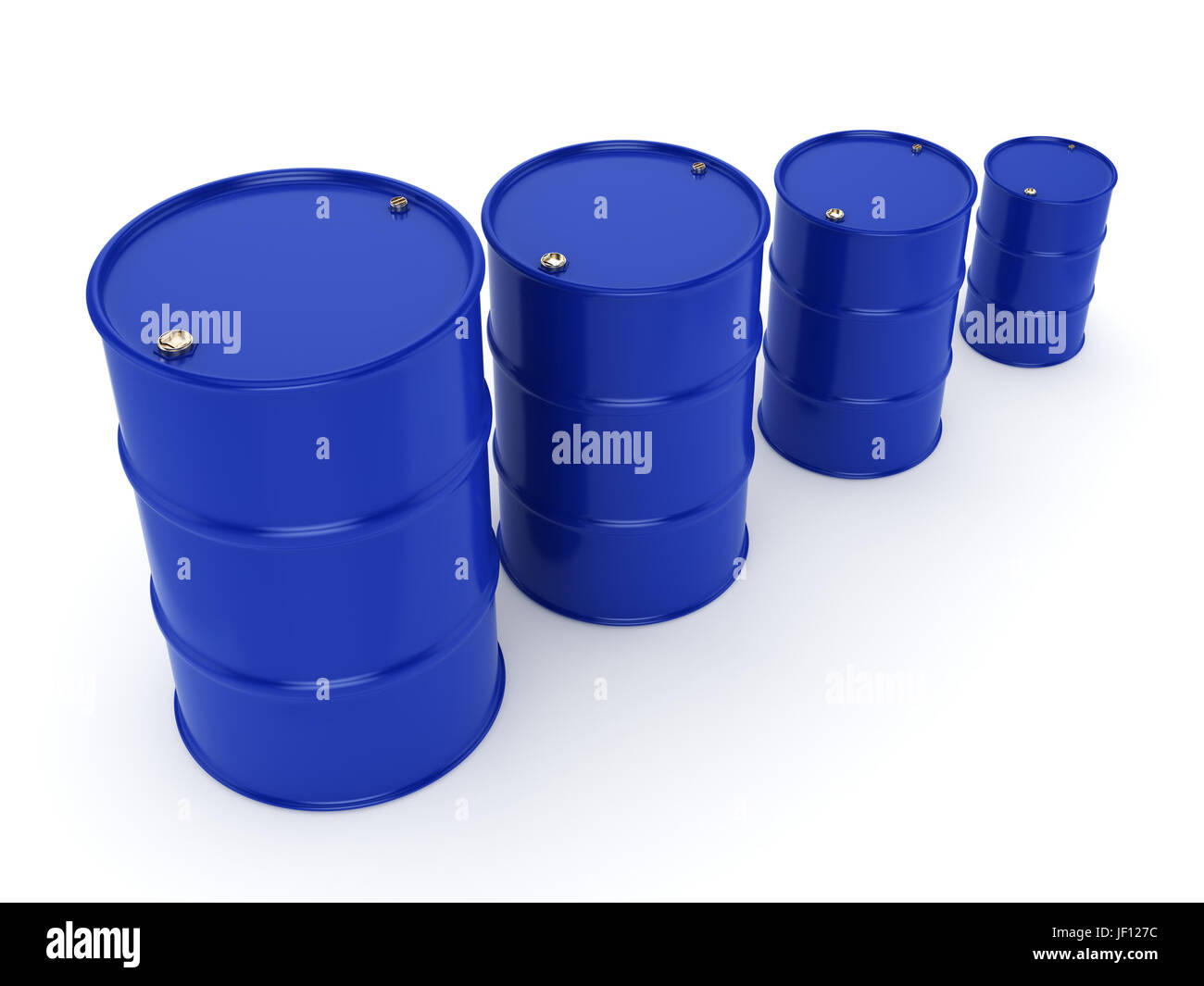 3D rendering blue barrels Stock Photo - Alamy