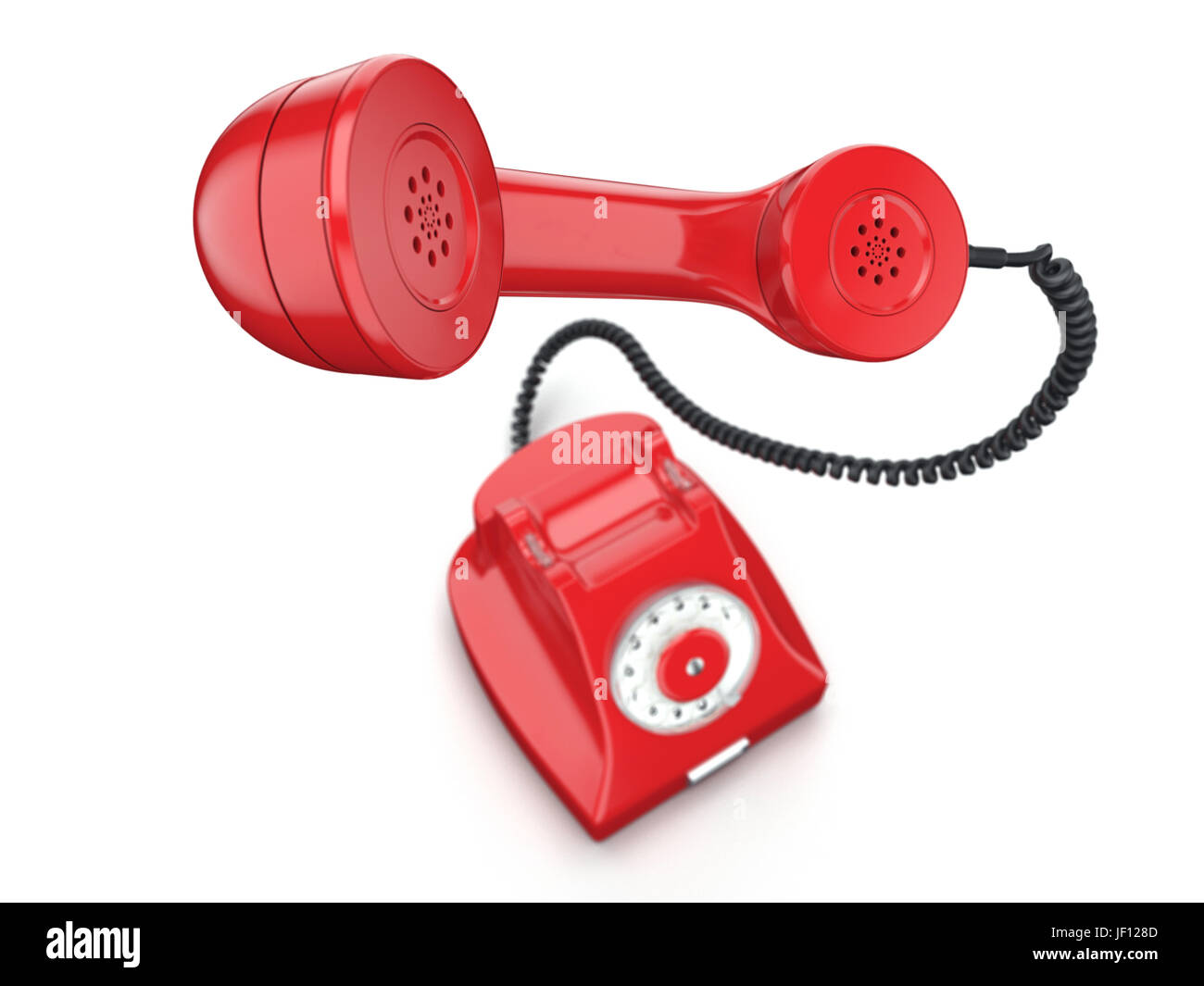 3D rendering old red phone Stock Photo - Alamy