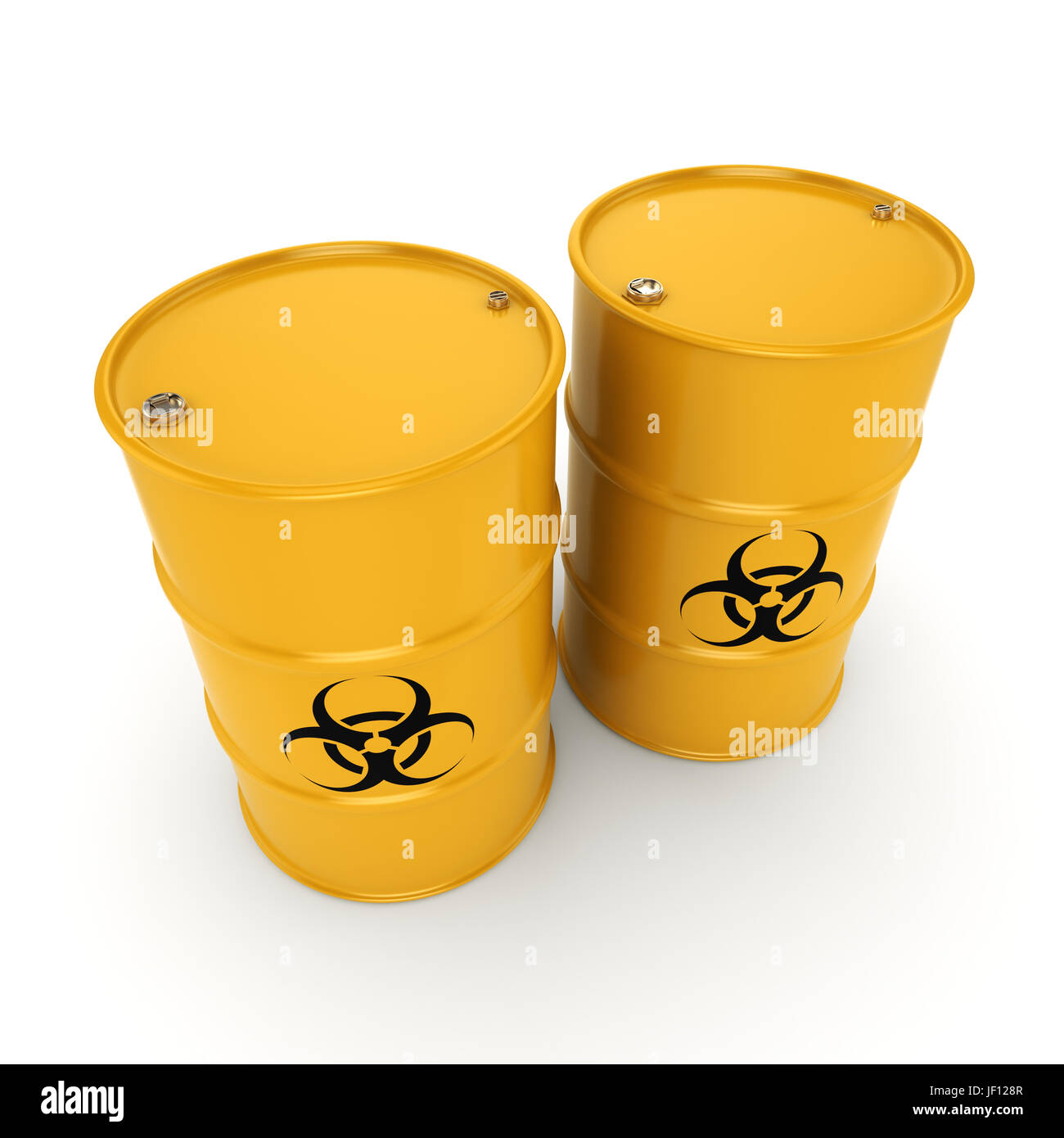3D rendering biohazard barrels Stock Photo - Alamy