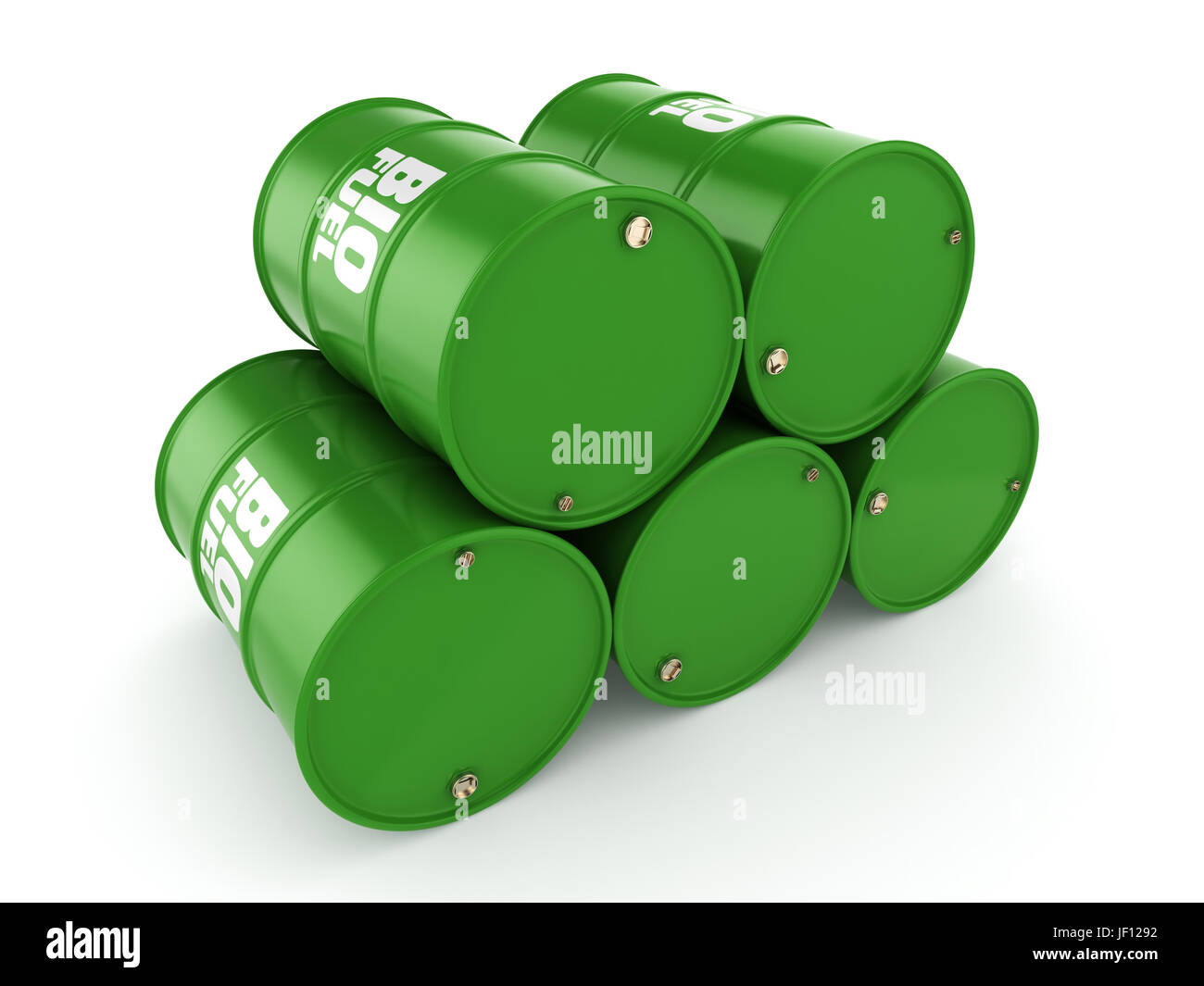 3D rendering barrels of biofuels Stock Photo - Alamy