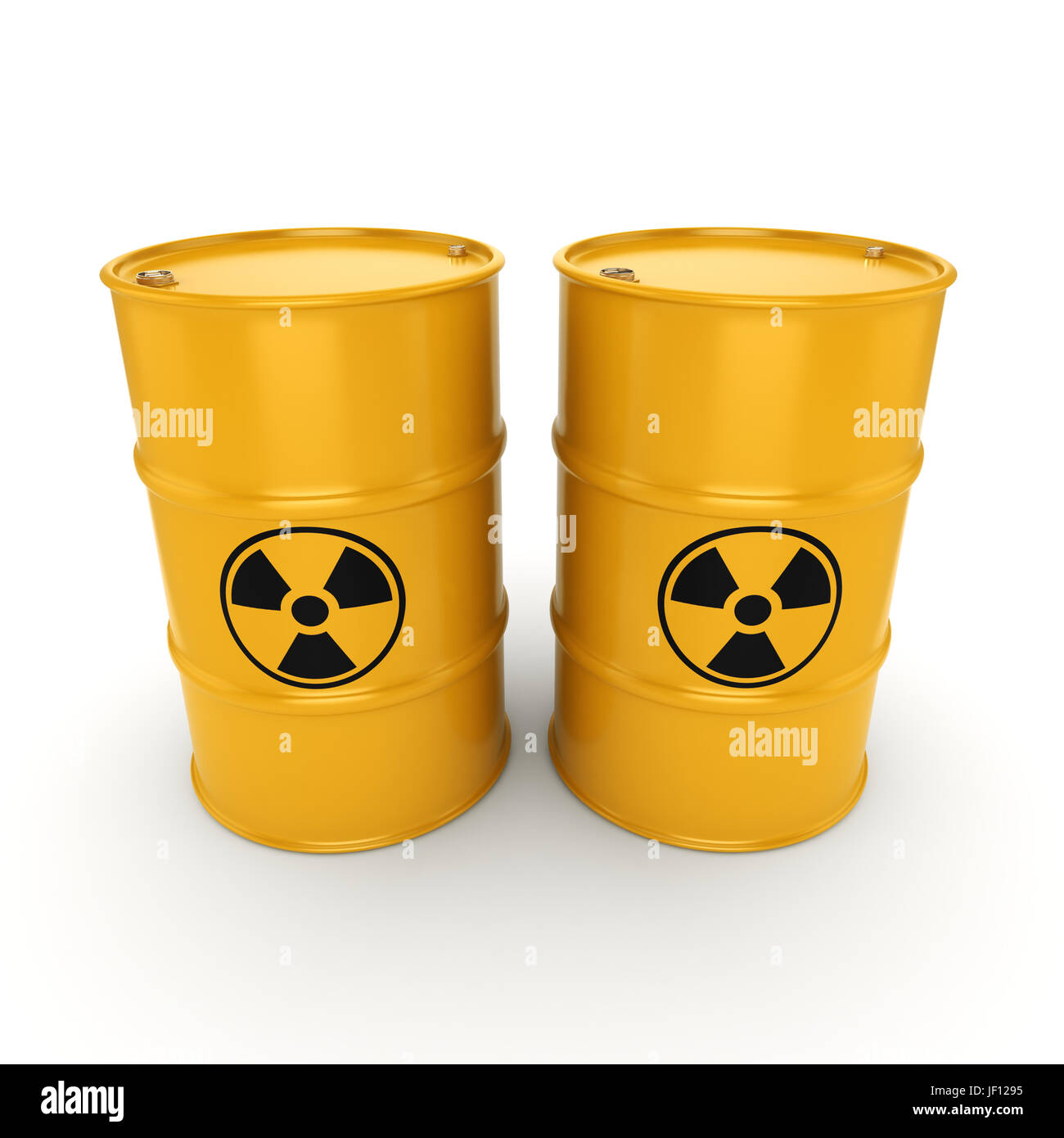 3D rendering radioactive barrels Stock Photo - Alamy