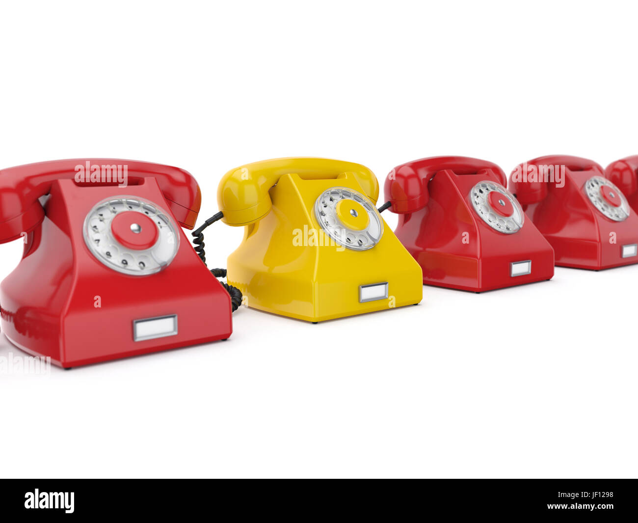3D rendering old red phone Stock Photo - Alamy