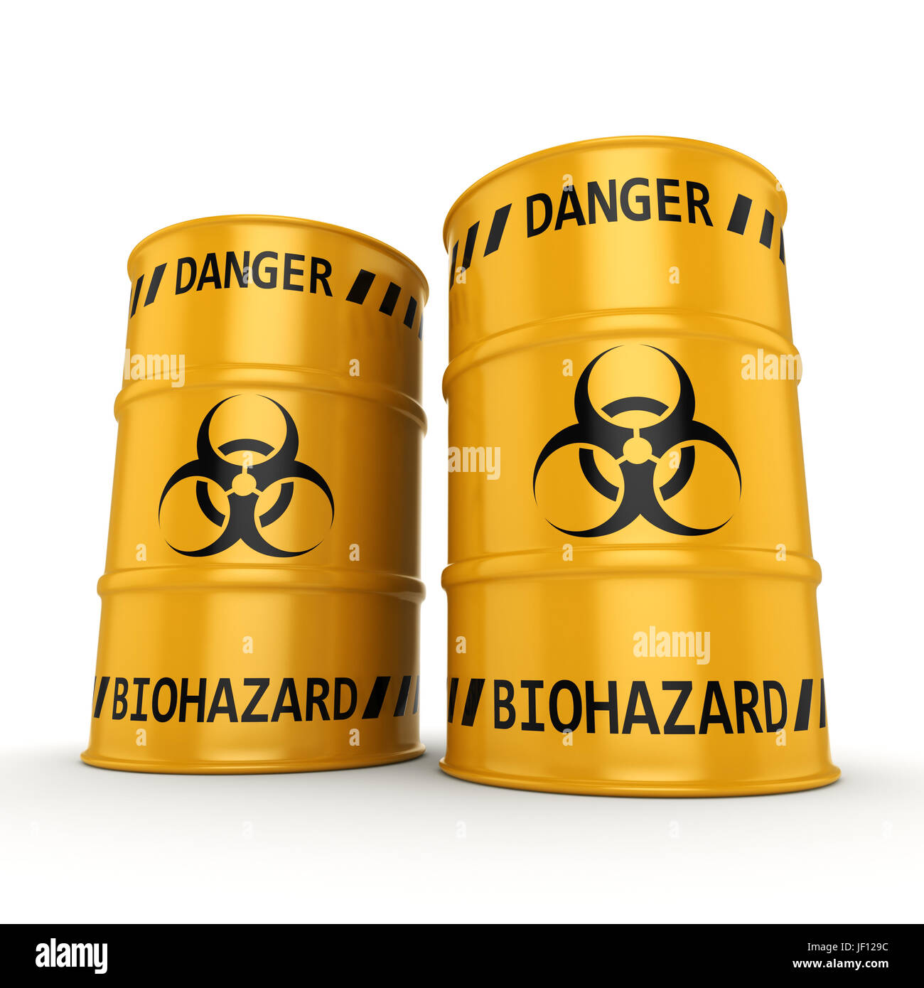 3D rendering biohazard barrels Stock Photo - Alamy