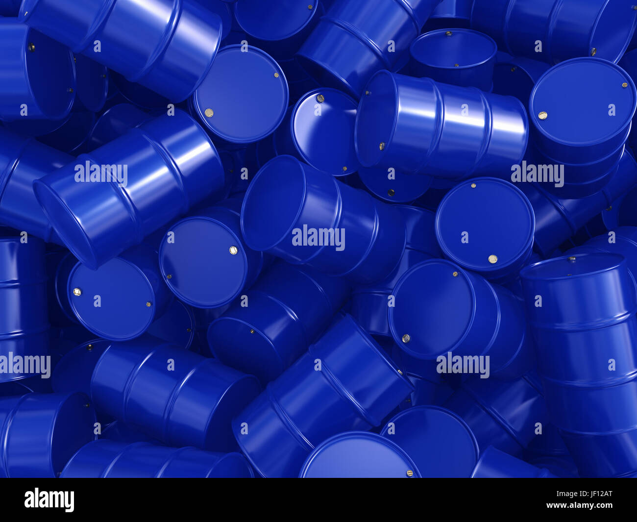 3D rendering blue barrels Stock Photo - Alamy