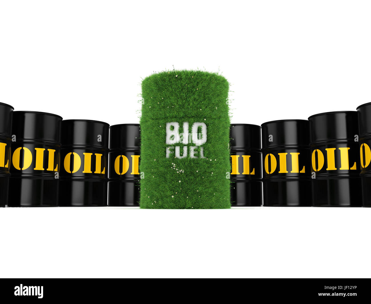 3D rendering barrels of biofuels Stock Photo - Alamy