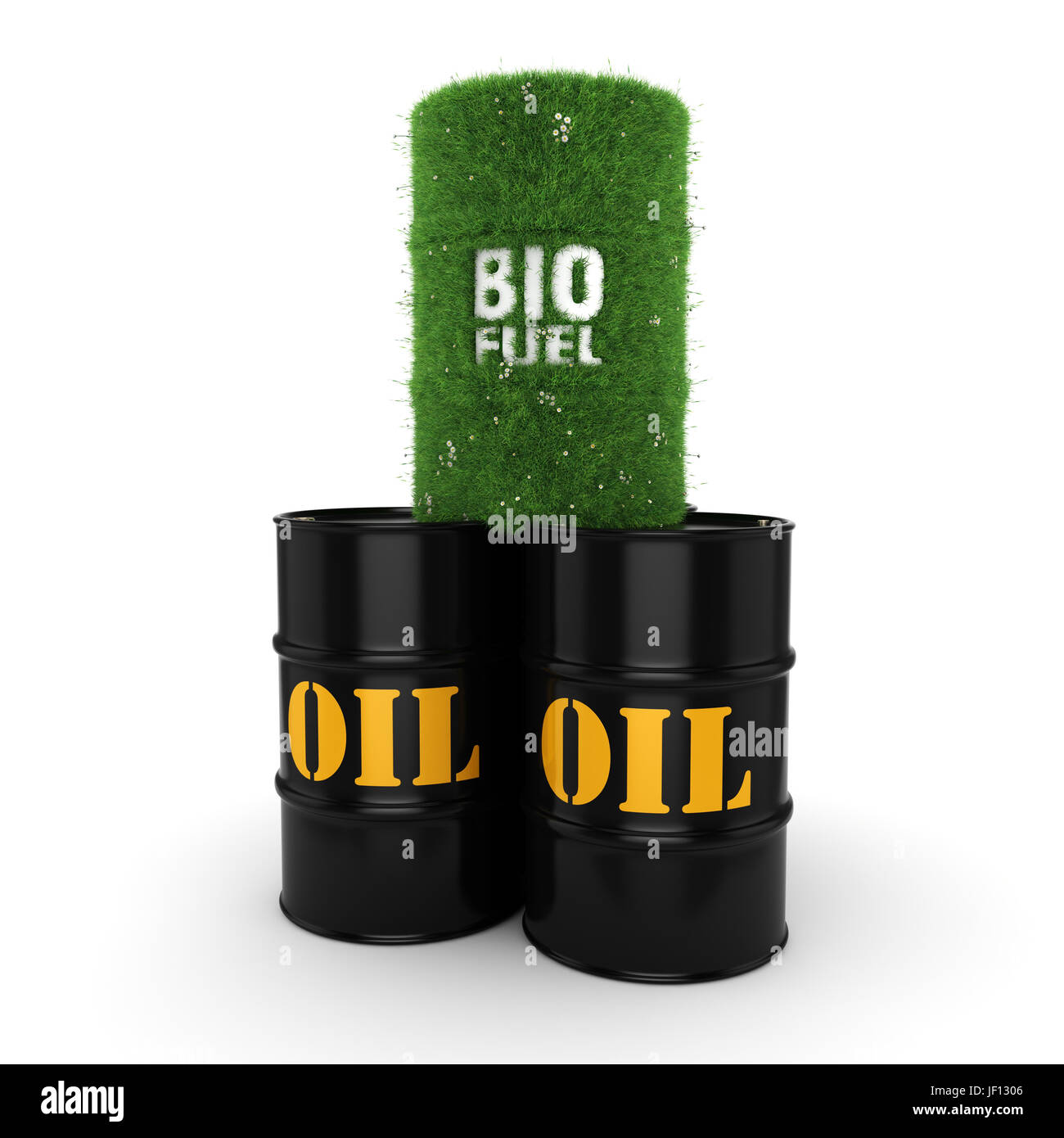3D rendering barrels of biofuels Stock Photo - Alamy