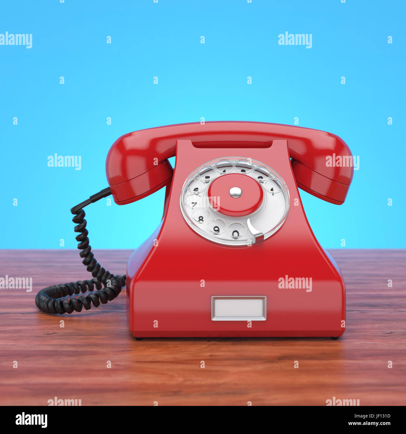 3D rendering old red phone Stock Photo - Alamy