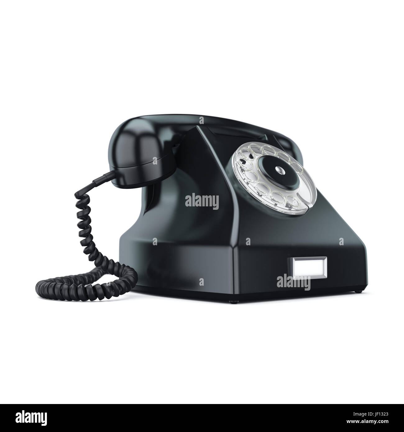 3D rendering old black phone Stock Photo - Alamy