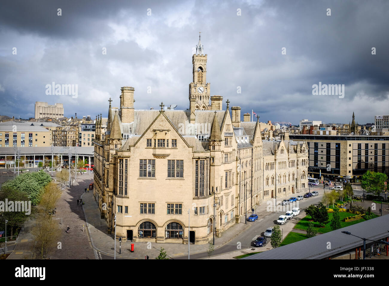 Bradford city regeneration centre town town hall hi-res stock ...