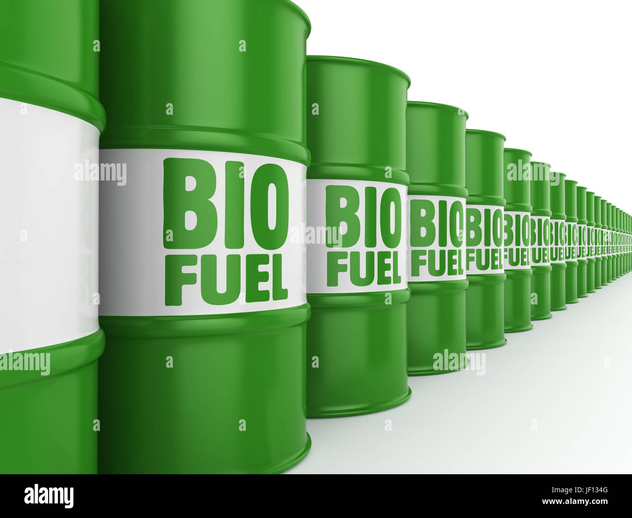 3D rendering barrels of biofuels Stock Photo - Alamy