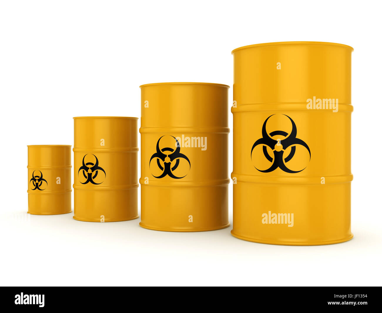 3D rendering biohazard barrels Stock Photo - Alamy