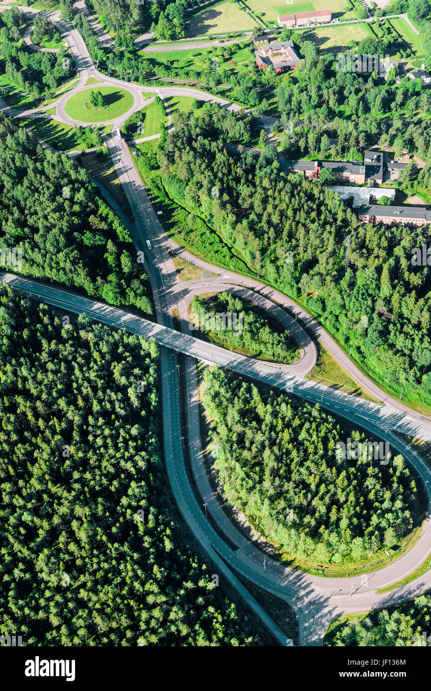 Roundabout aerial sweden hi-res stock photography and images - Alamy