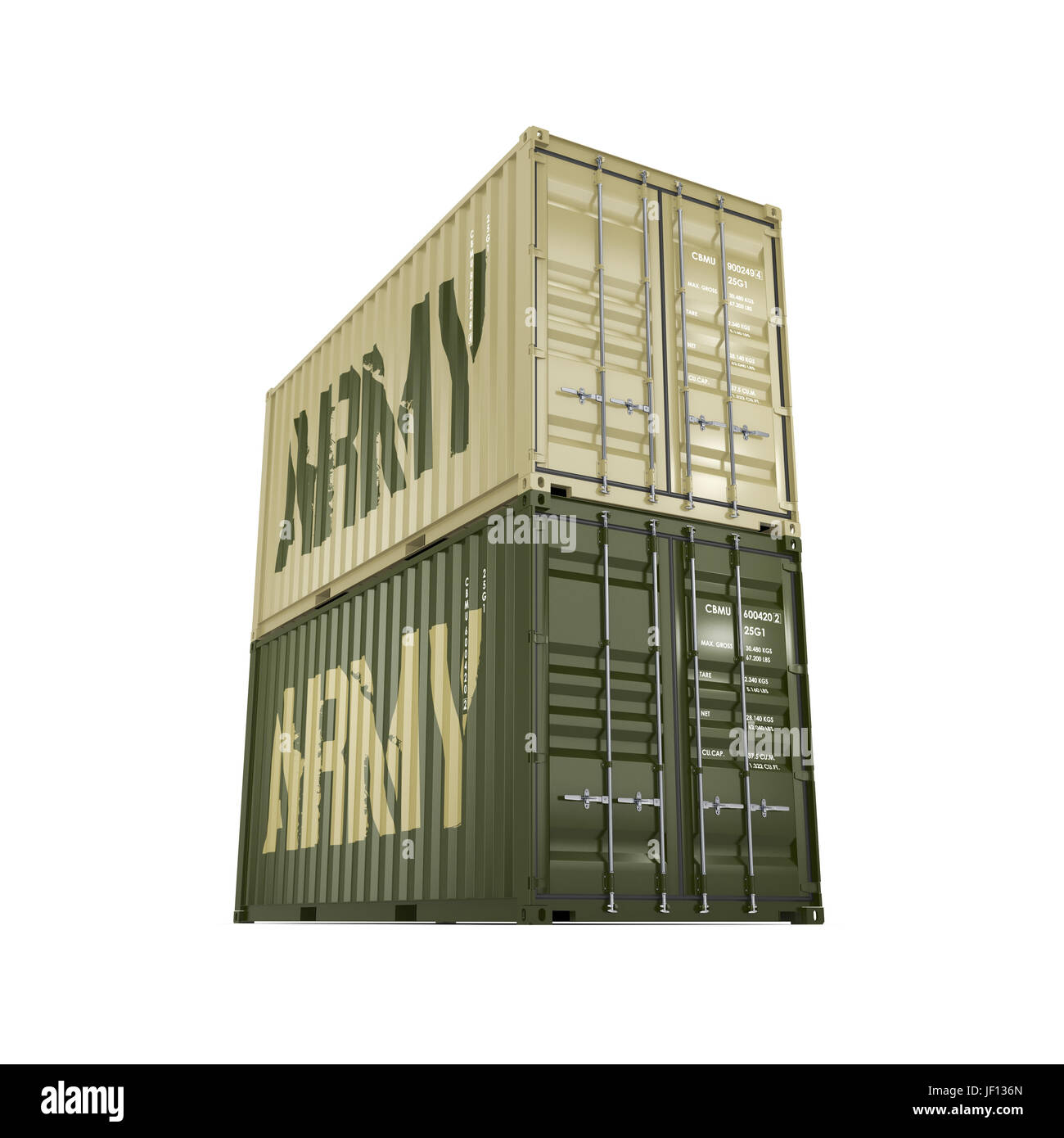3D rendering army containers Stock Photo - Alamy