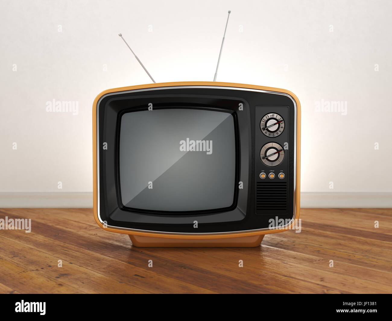 3D rendering old tv Stock Photo - Alamy