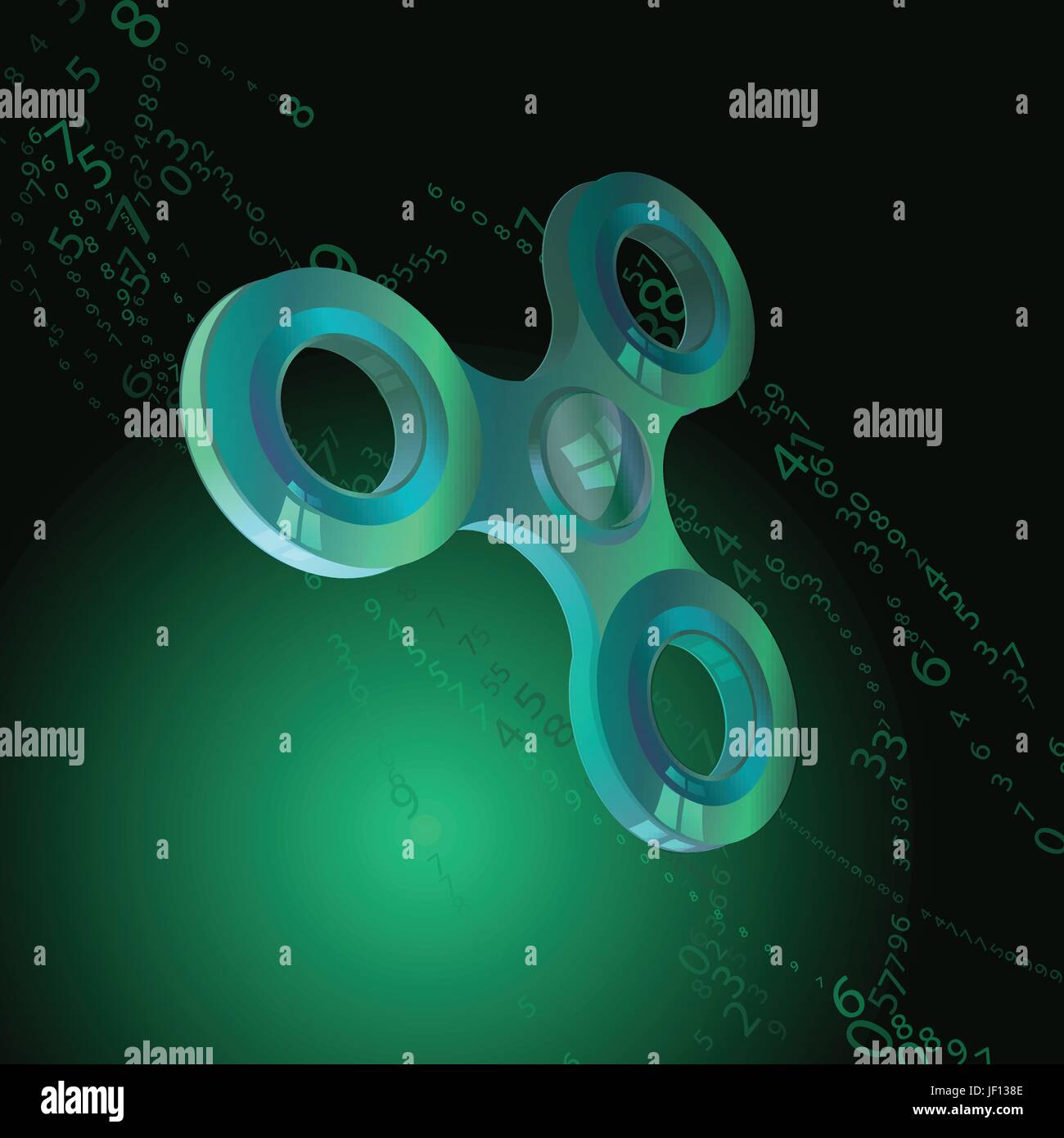 Spinner green on a dark background. Illustration for your design Stock ...