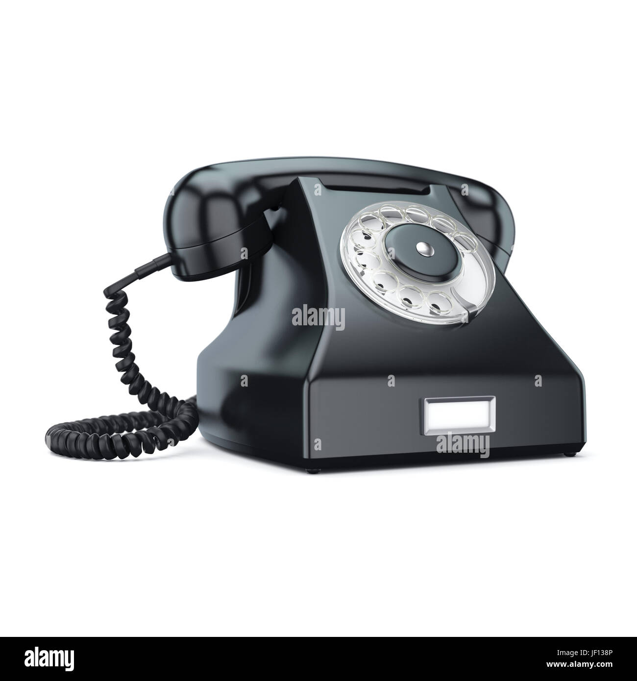 3D rendering old black phone Stock Photo - Alamy