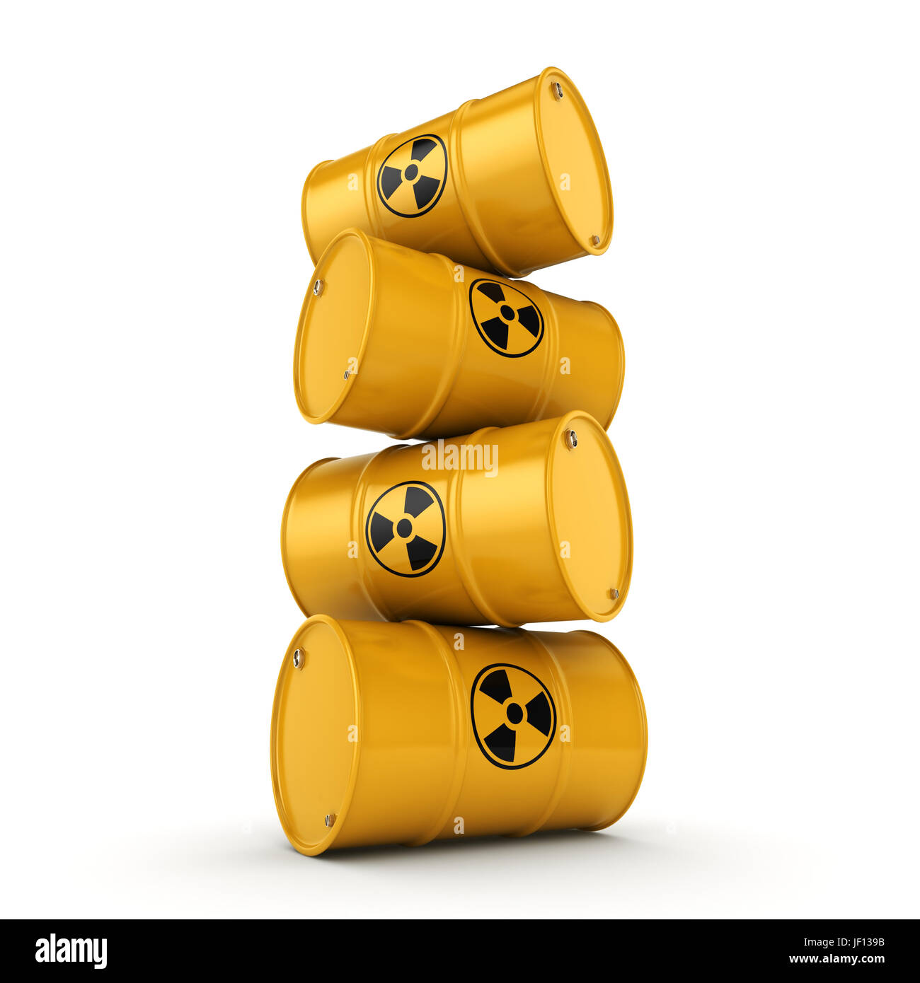 3D rendering radioactive barrels Stock Photo - Alamy