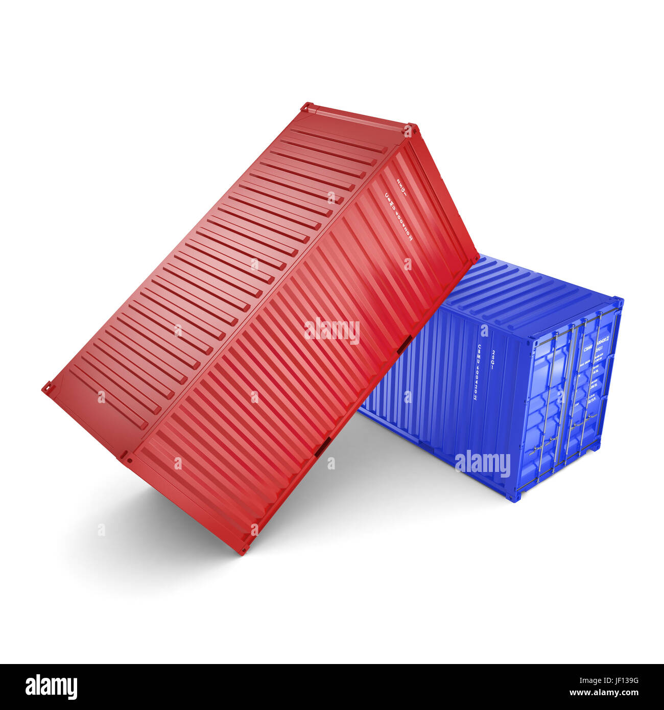 Blue industrial containers Cut Out Stock Images & Pictures - Alamy