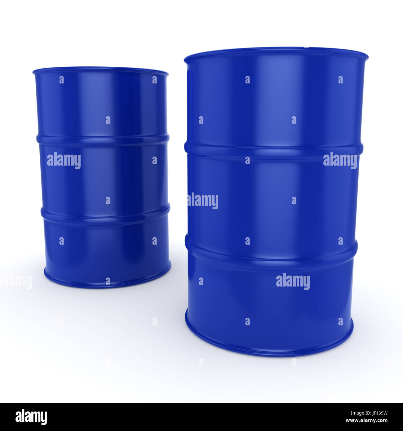 3D rendering blue barrels Stock Photo - Alamy