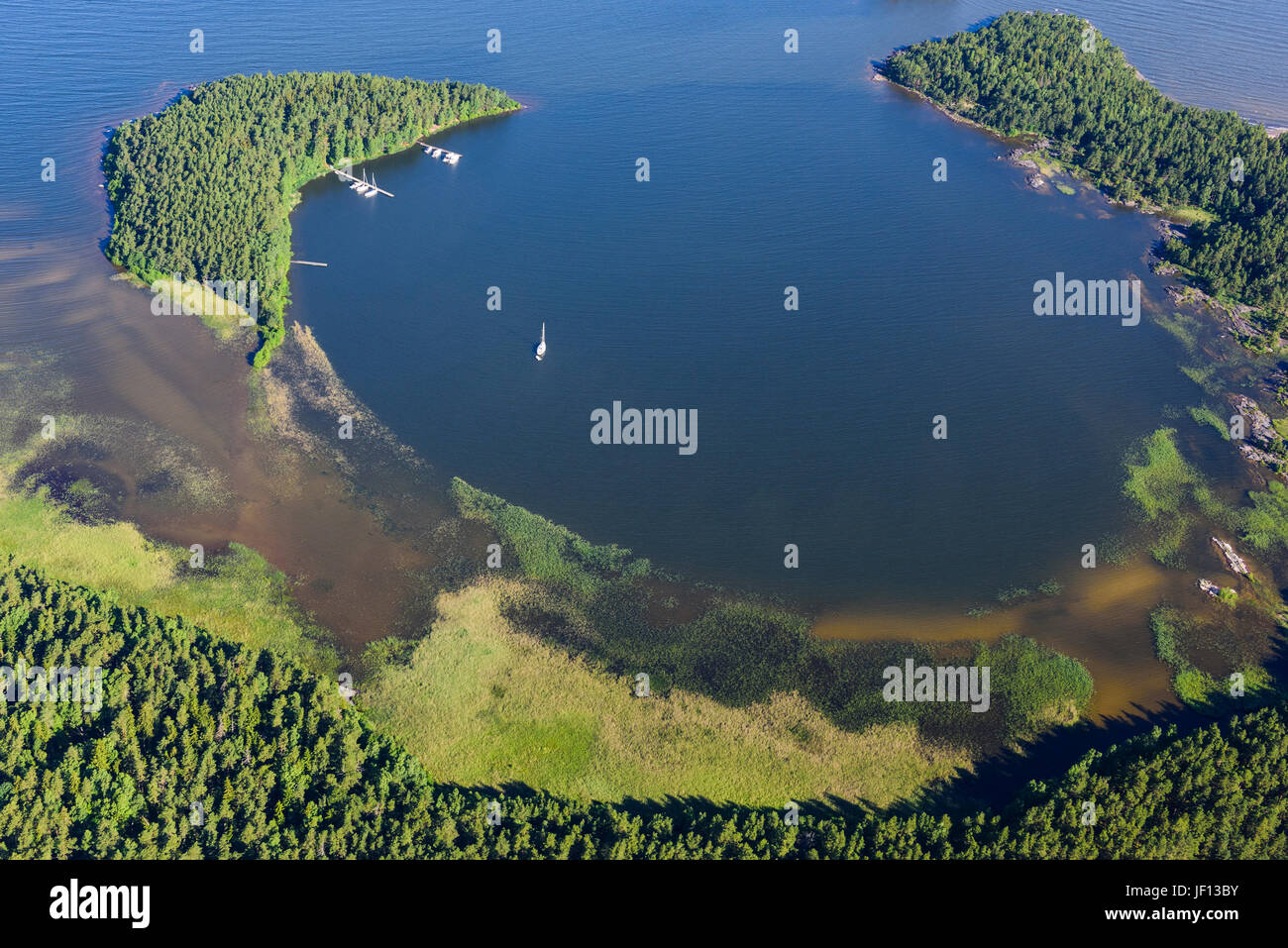 Aerial view of coast Stock Photo - Alamy