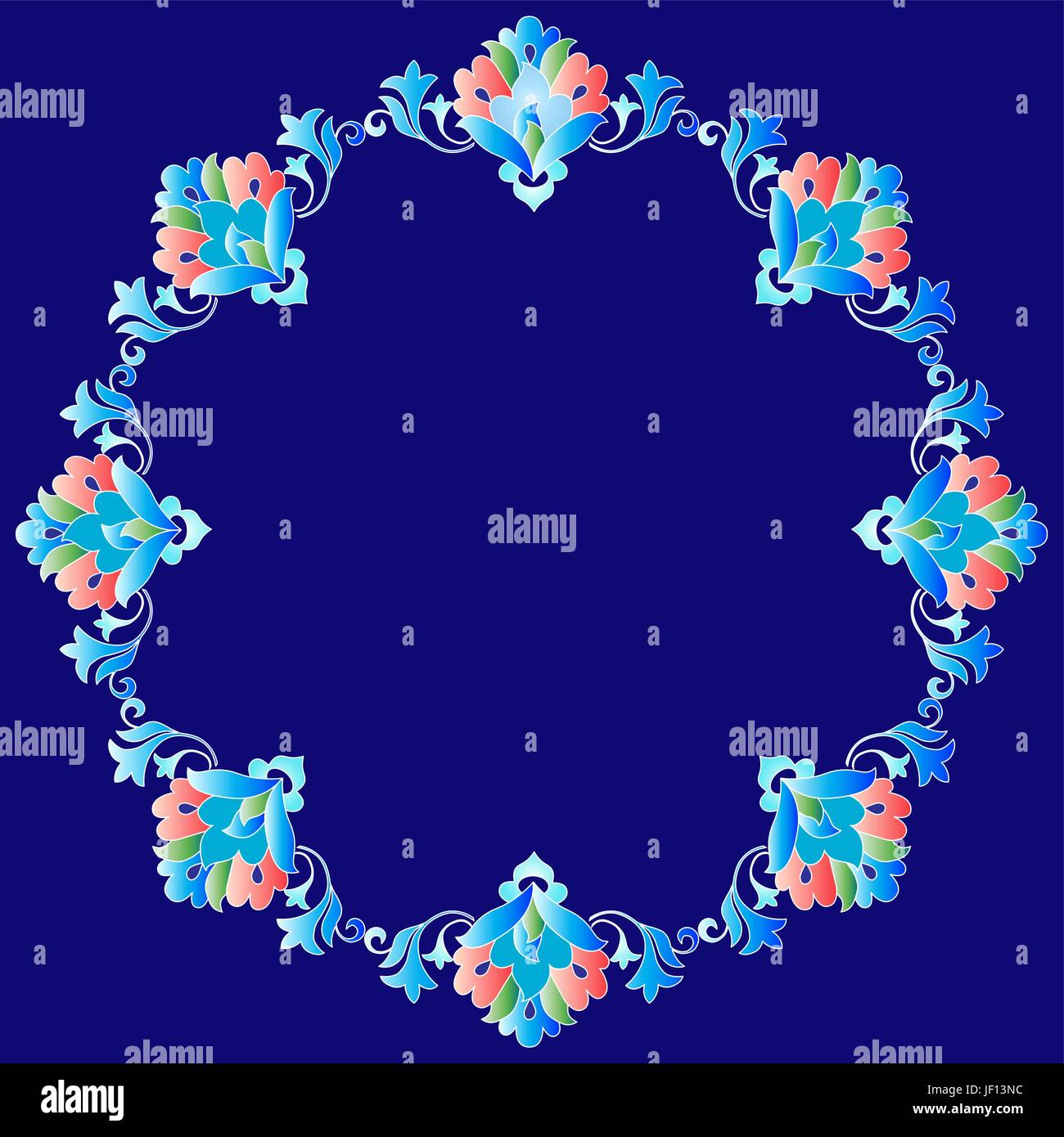 blue, antique, pattern, oriental, frame, framework, border, design ...