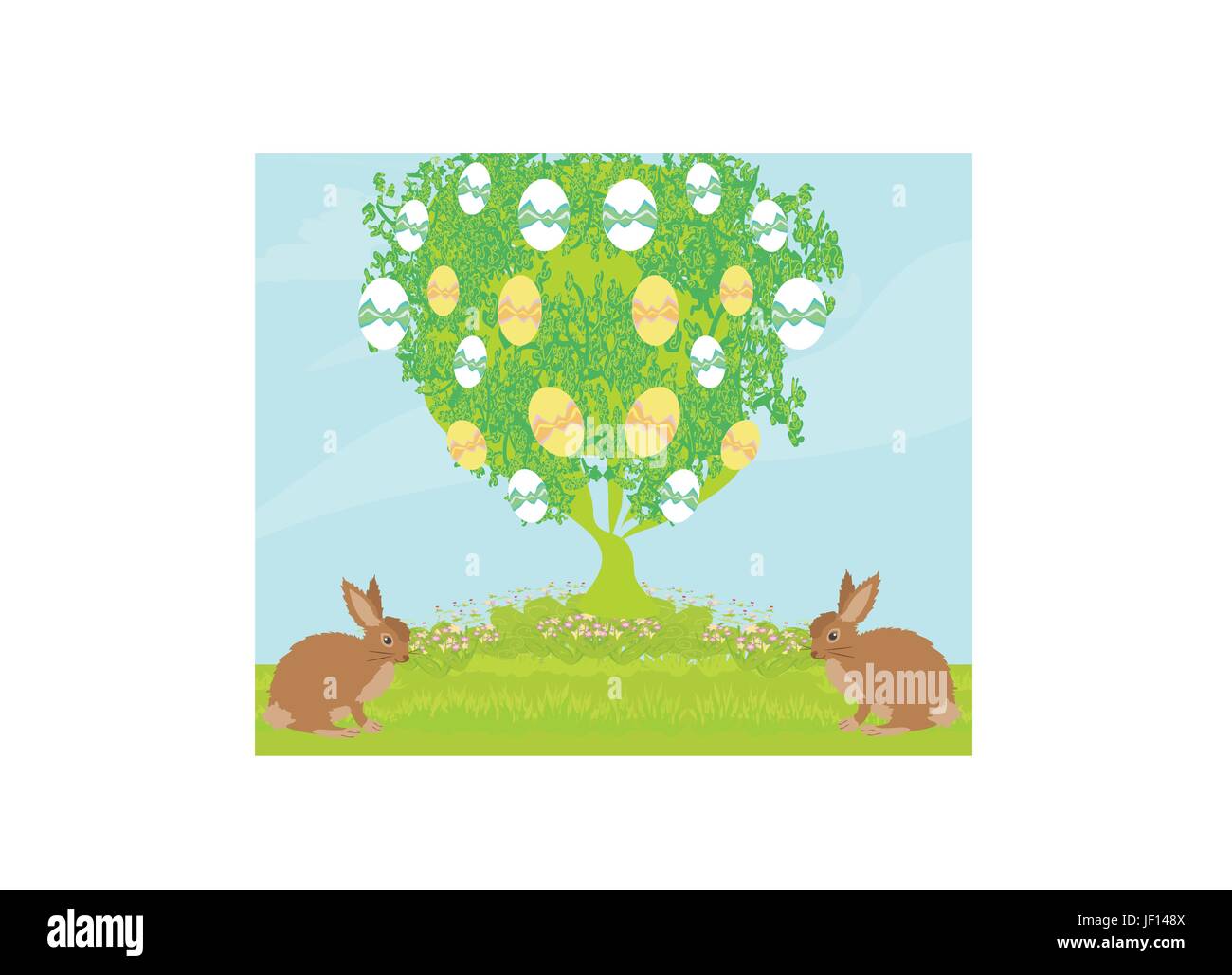 Vector illustration kids celebrating easter hi-res stock photography ...